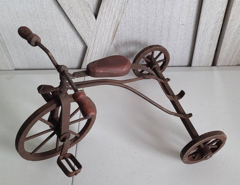 Vintage Cast Iron Miniature Tricycle - Etsy