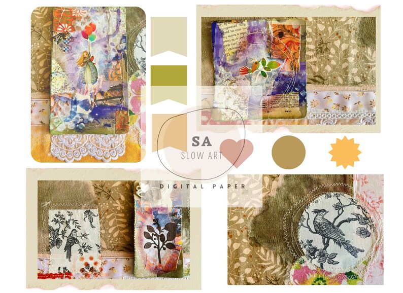 Digital Printable Paper, Instant Download. Scrap Journaling Kit. Birds ...