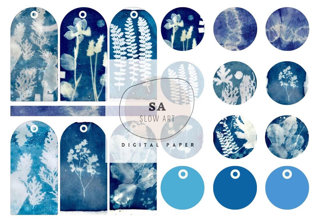 Botanical Cyanotype Print. Tickets Download Digital, Ephemera Junk ...