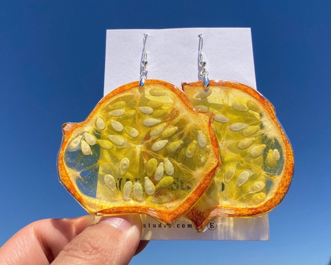 Kiwano Melon Real Fruit Earring/handmade Resin Jewelry/bestselling Gift ...