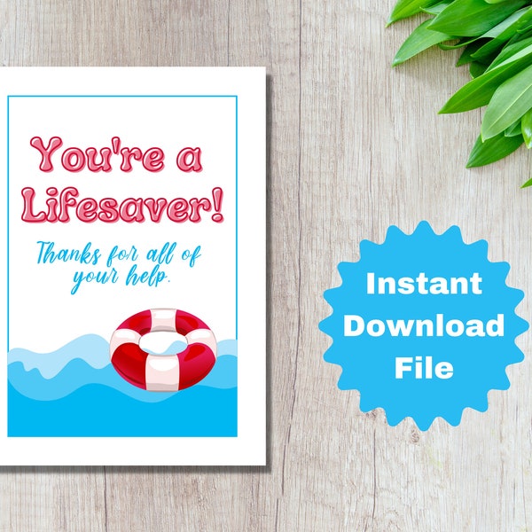Lifesaver Thank You - Etsy