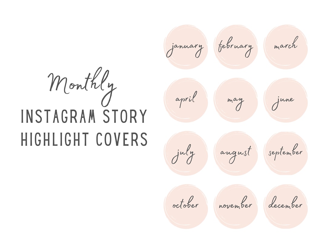 Pink Monthly Instagram Story Highlight Covers | IG Highlight Icons ...