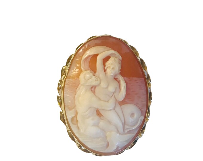 Vintage 14K Frame Cameo Carved Shell Pendant 11 Grams, Collectible ...