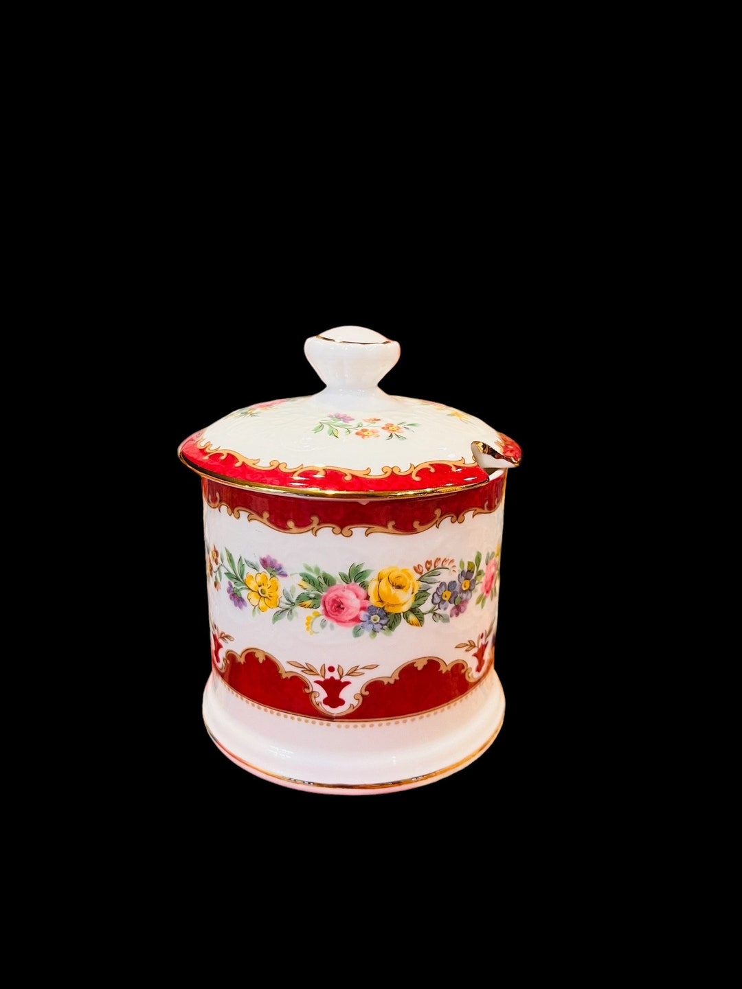 Vintage Crown Staffordshire Sugar Bowl With Lid 4 1/4” H, Bone China ...