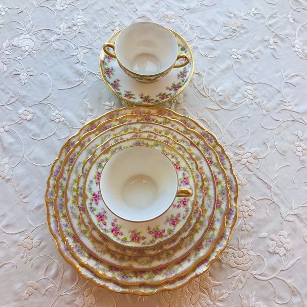 Vintage Limoges Tea Rose Dinner Plate - Etsy
