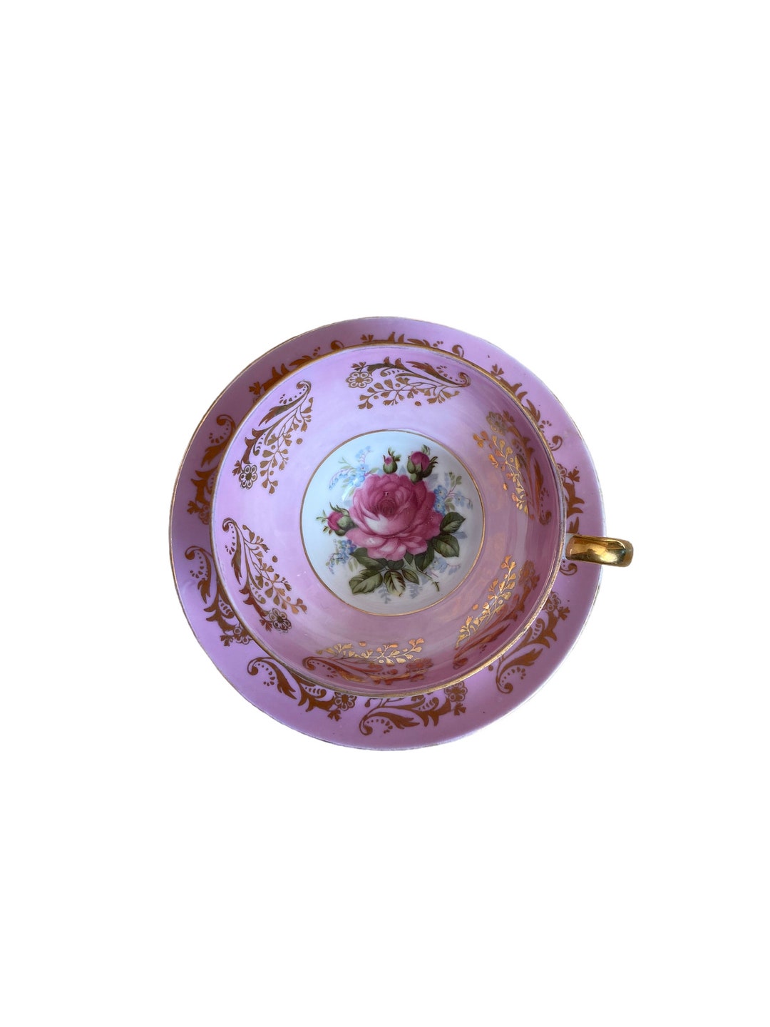 Vintage Japan OHASHI Handpainted Pink Tea Cup and Saucer With - Etsy