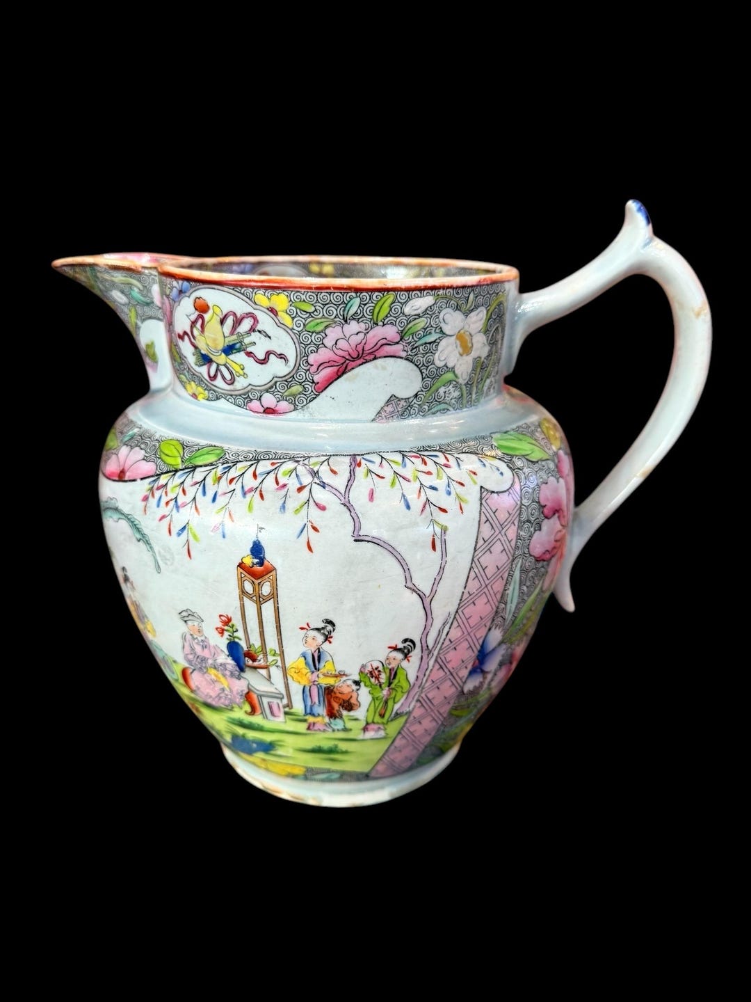 Antique Mason’s Patent Ironstone Early 19th Pitcher Jar 8 1/2” T ...