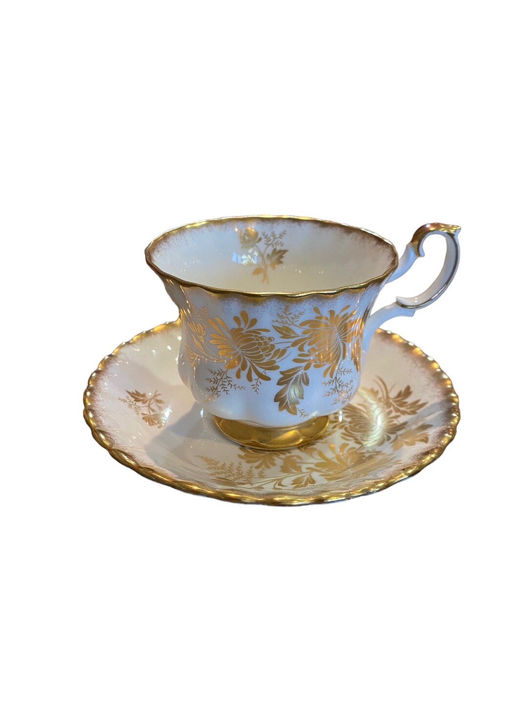 Vintage Royal Albert Golden Glory White and Gold Tea Cup and Saucer - Etsy