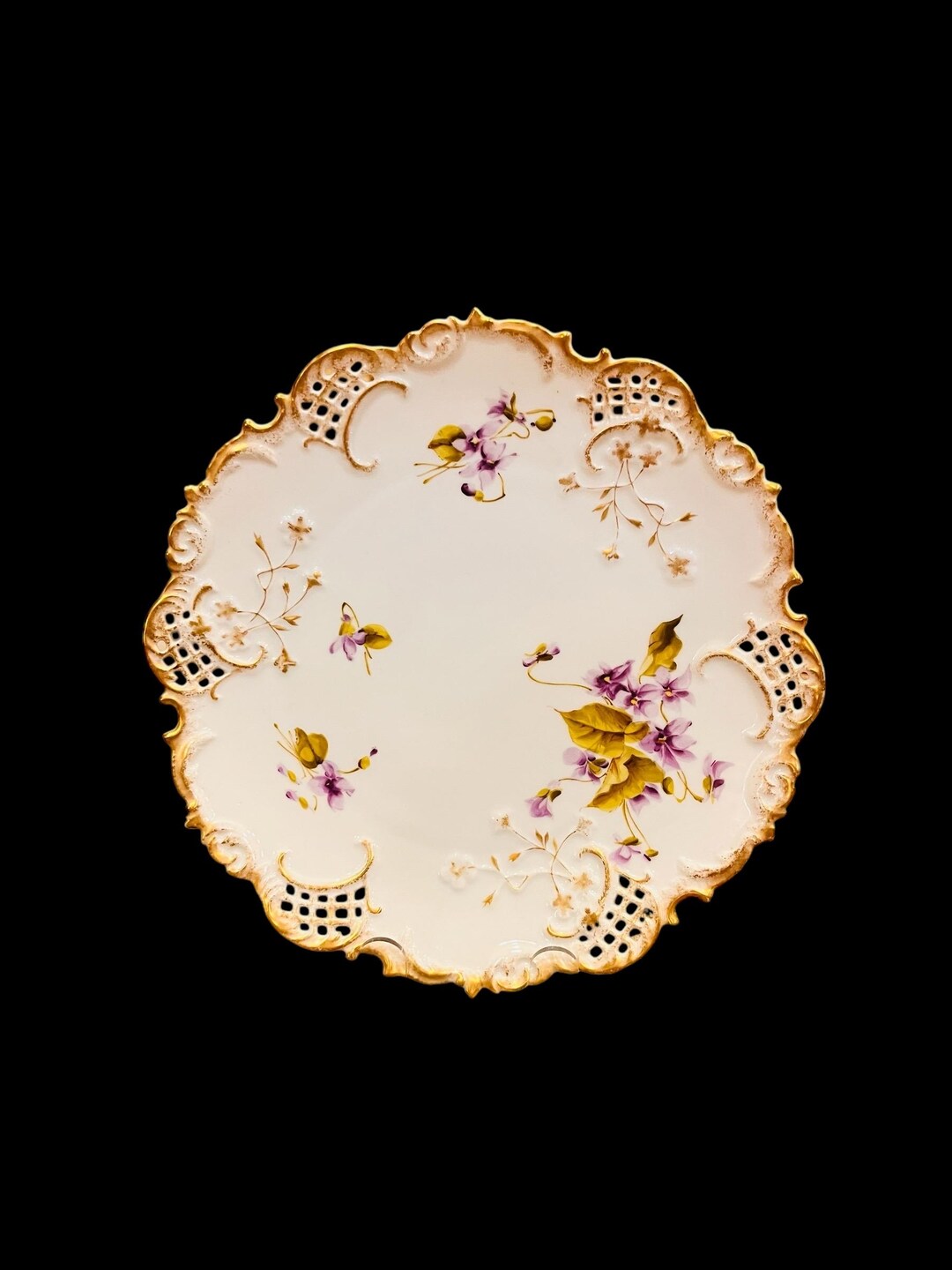 Antique Hand Painted Leonard Vienna Violet Display Plate Austria ...