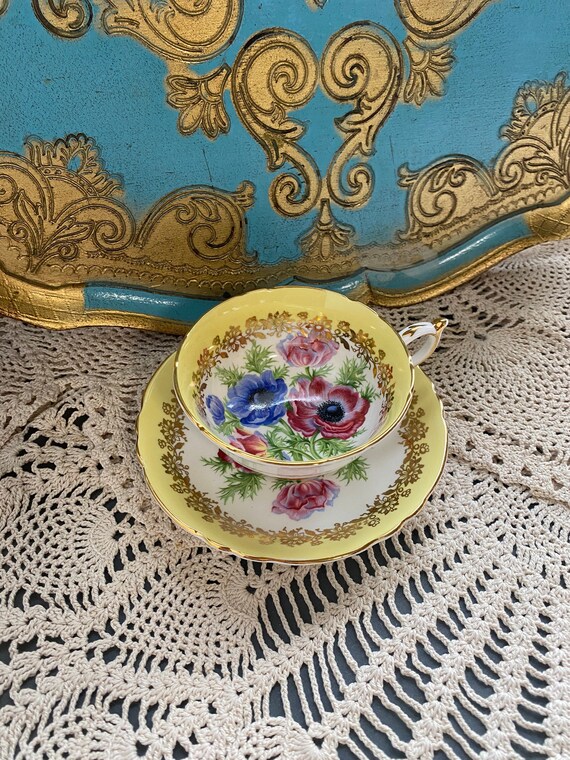 Rare Stunning Vintage Paragon Yellow Tea Cup and Saucer With - Etsy