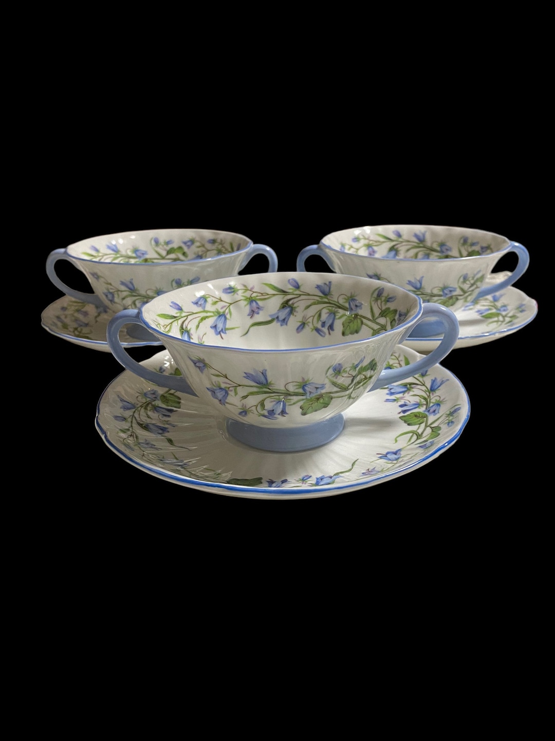 Price Each - Rare Shelley Harebell Pattern 13590, Double Handled Soup ...
