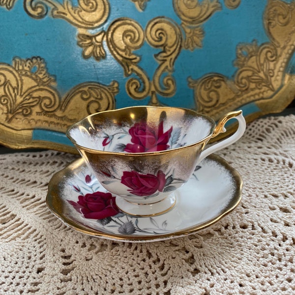 Red Rose Tea Cup - Etsy