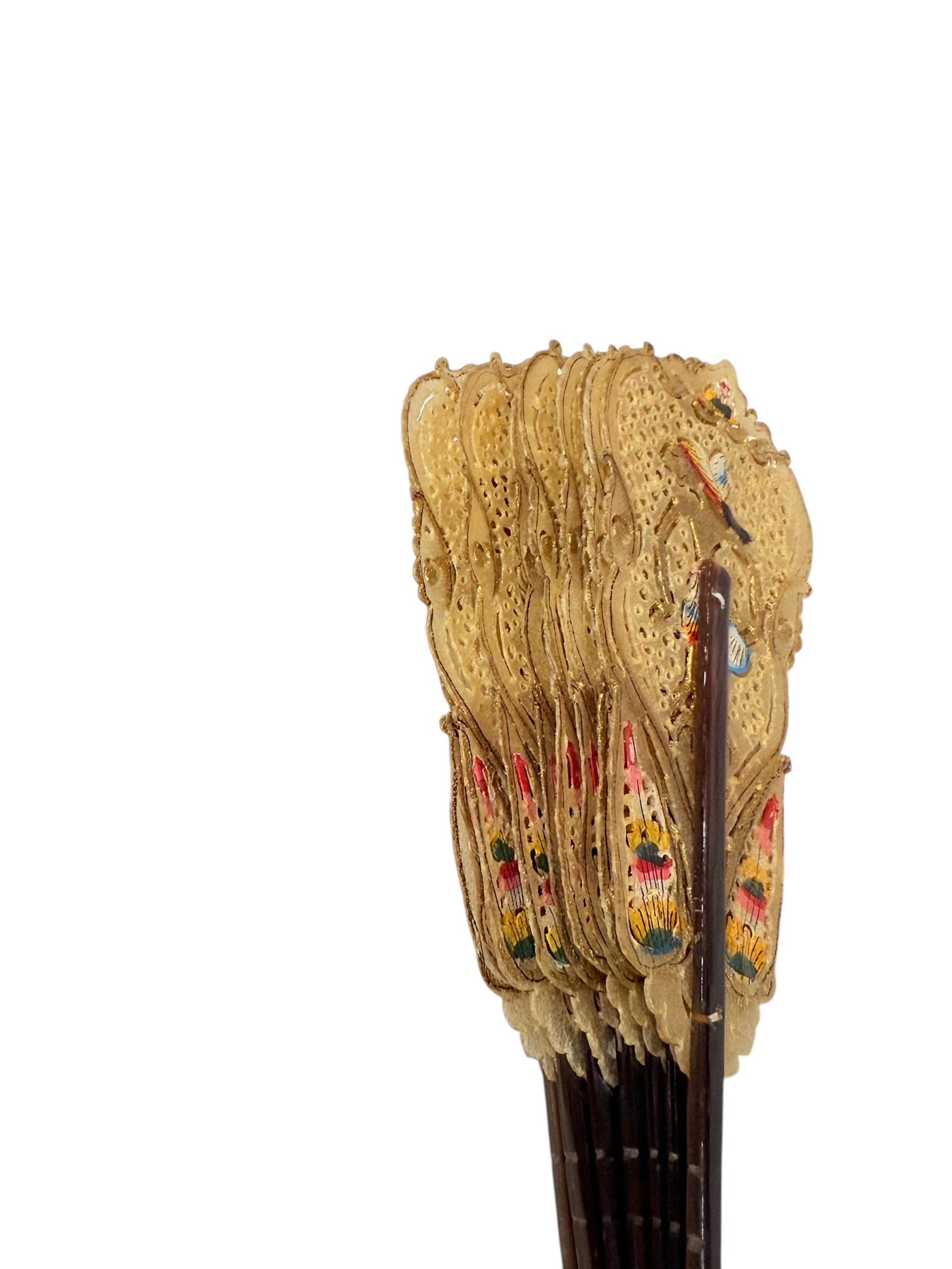 Antique/vintage Indonesian Hand Fan 14” L X 9” W Java Wayang Puppet ...