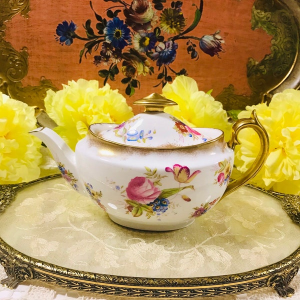 Pink Rose Teapot - Etsy