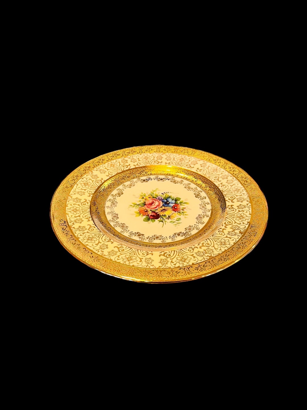 Vintage Royal China Warranted 22k Gold Decorated Plate With Central ...