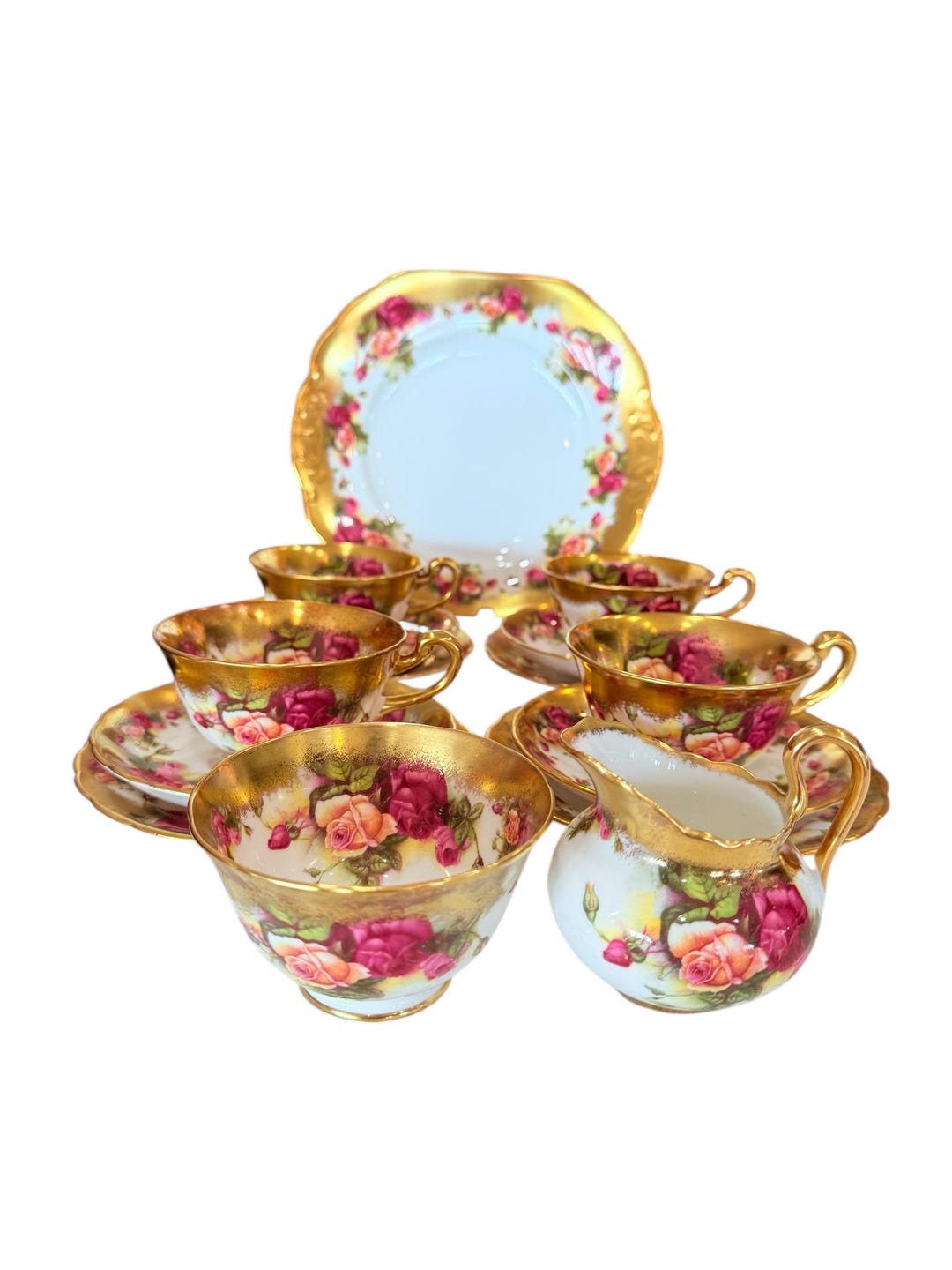 Chelsea Golden Rose Afternoon Tea Set 15 Pieces Bone China Vintage ...