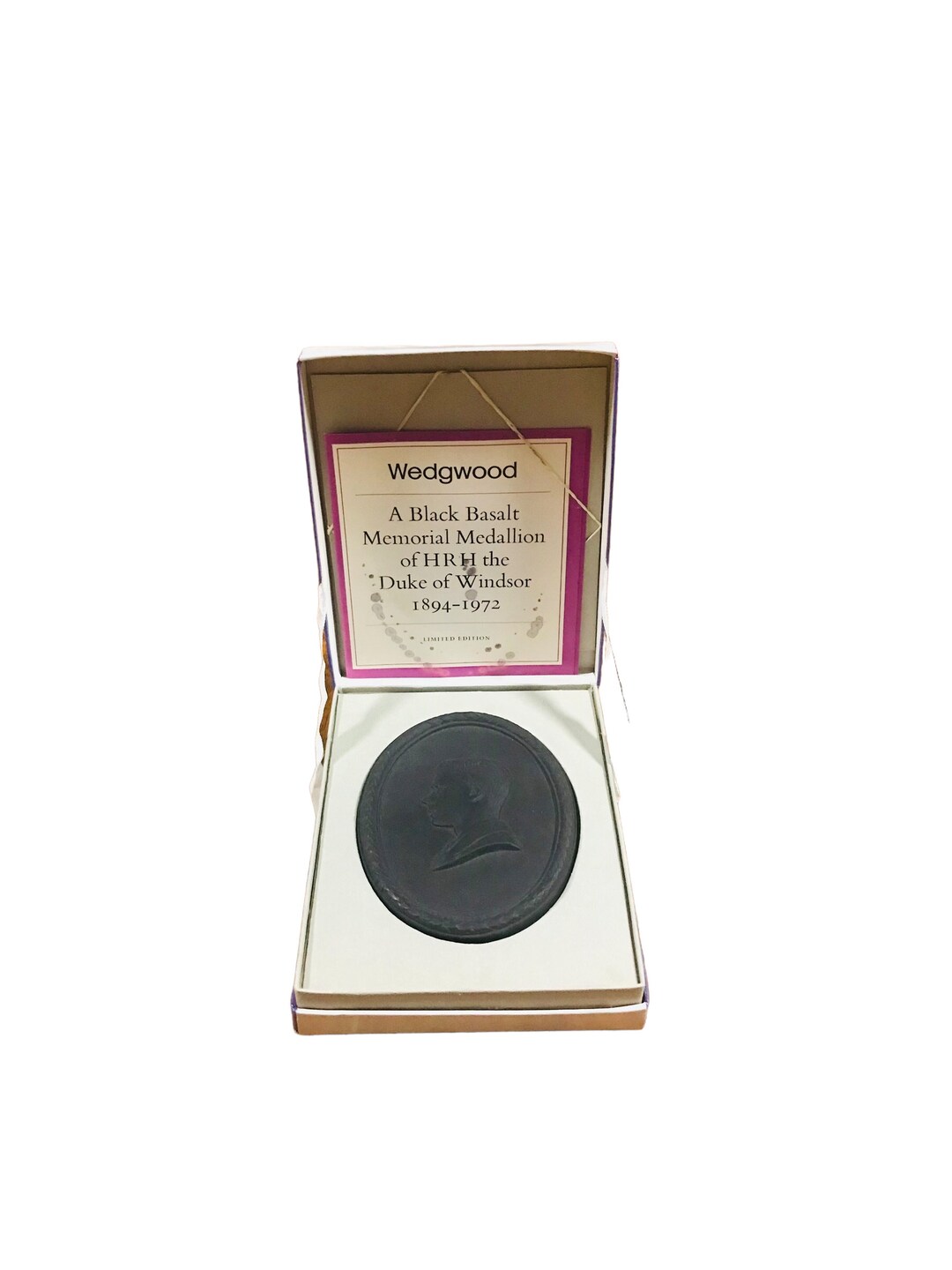 Vintage Collectible Wedgwood A Black Basalt Memorial Medallion of HRH ...