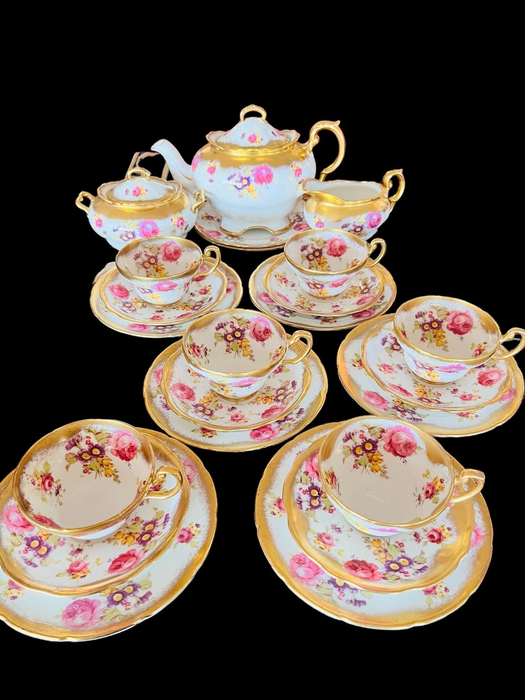 Rare Stunning Vintage "foley“ 25-PC Afternoon Tea Set for 6 Bone China ...