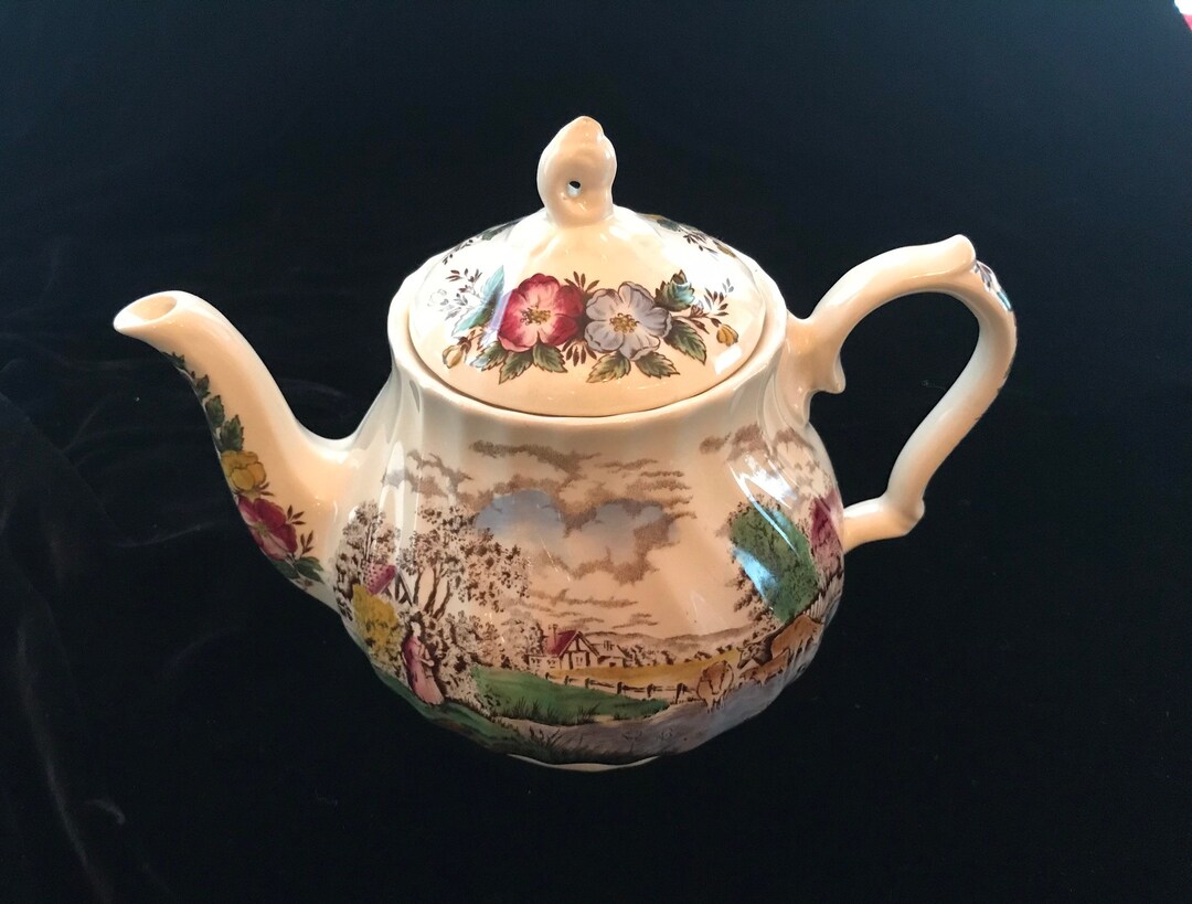 Vintage Sadler Country Life Teapot, Collectible Teapot, Classic Scenery ...