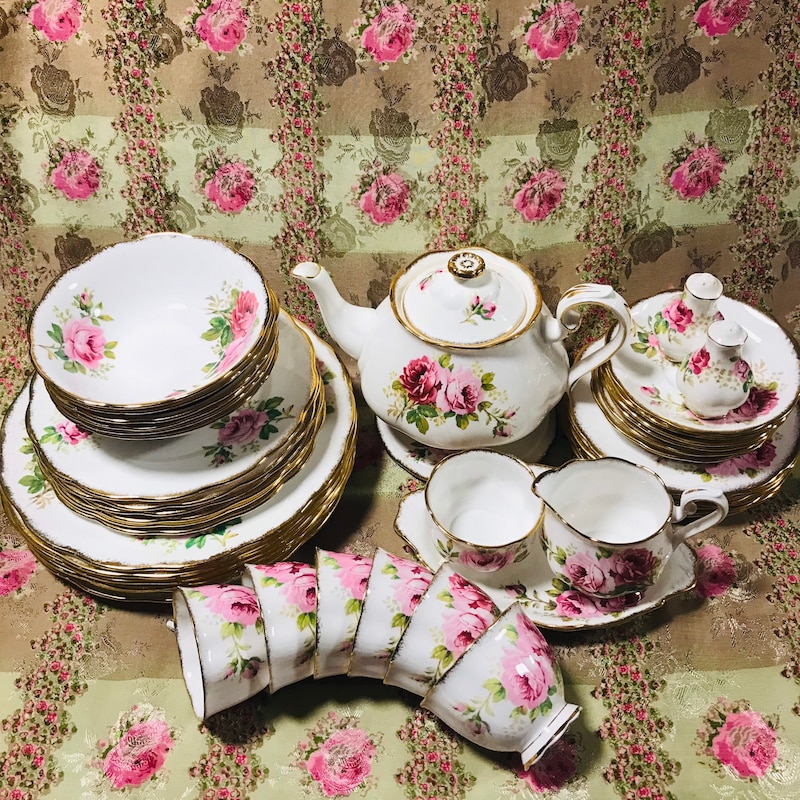 Pink Rose Tea Set - Etsy