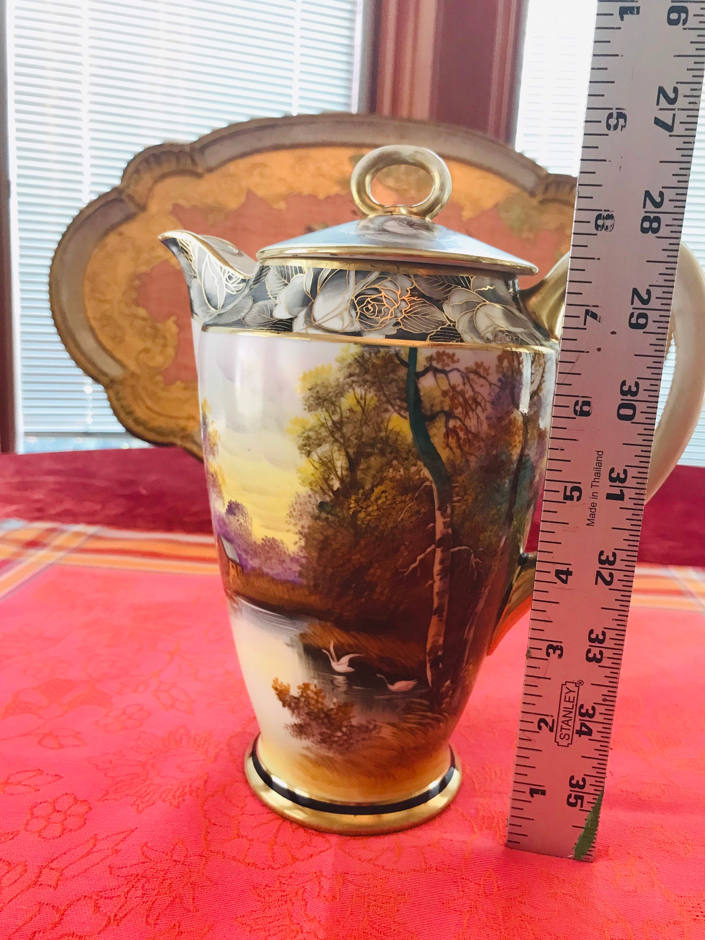 Antique Nippon Japanese Handpainted Coffee Pot With Scenery - Etsy