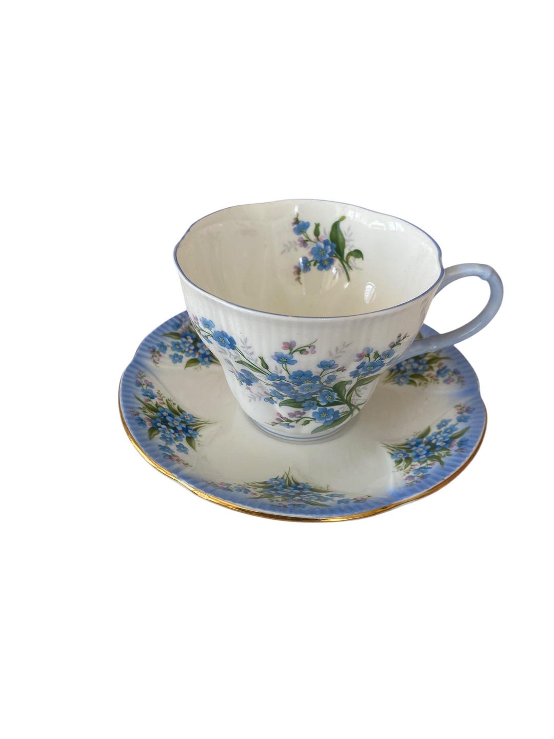 Mismatched Royal Albert Forget Me Not Tea Cup and Saucer, Gift for Her ...