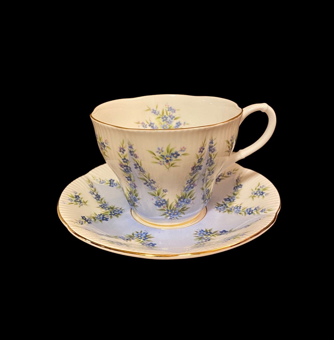 Royal Albert Blue Taffeta Tea Cup and Saucer Vintage Blue Floral Swag ...