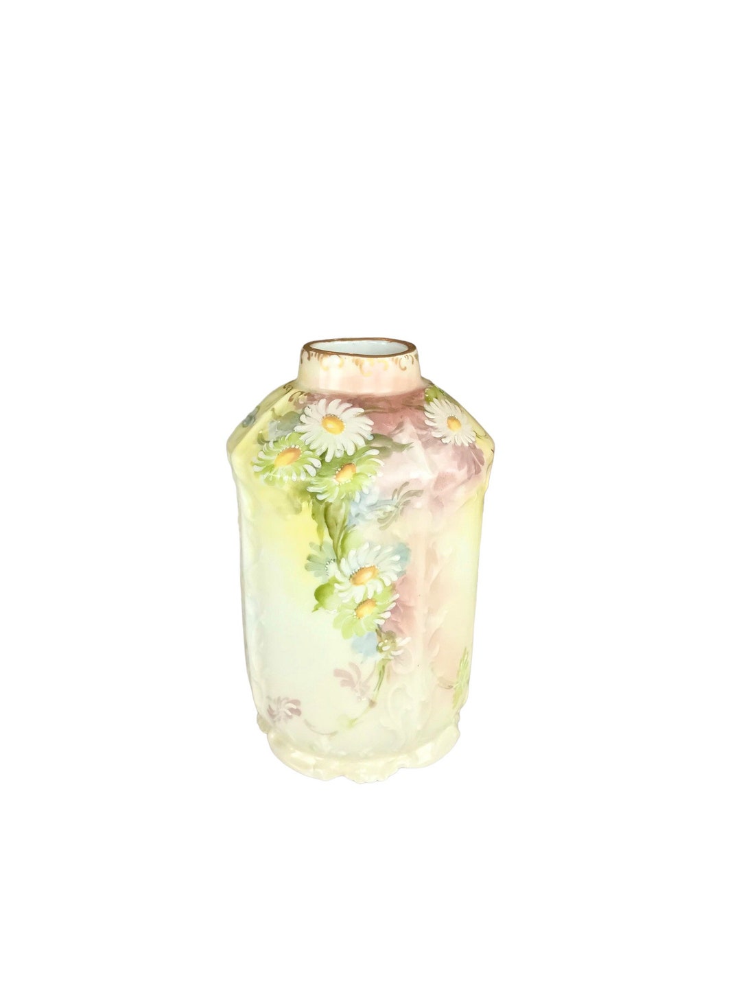 Vintage Hand Painted Limoges France Chrysanthemum Multi Colour Vase ...