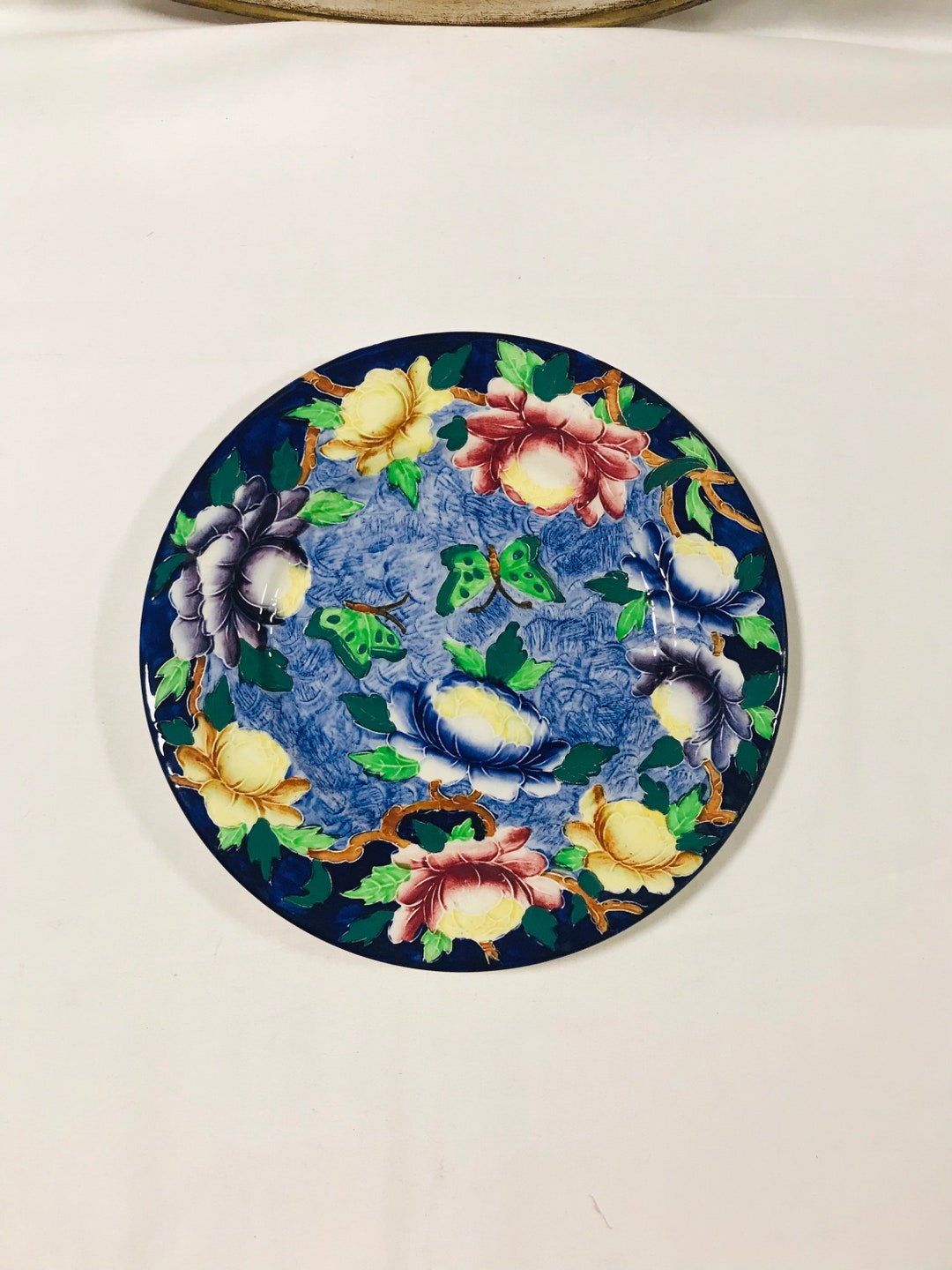 Vintage Maling Pottery England Large Plate 11” With Beautiful Flowers ...