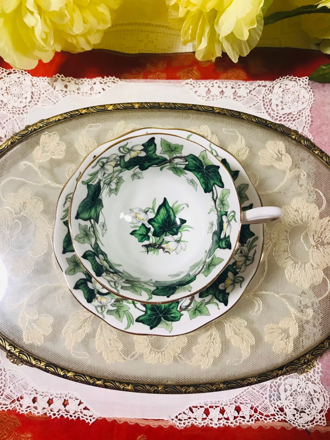 Vintage Royal Albert Joy Tea Bone China England Tea Cup and Saucer ...