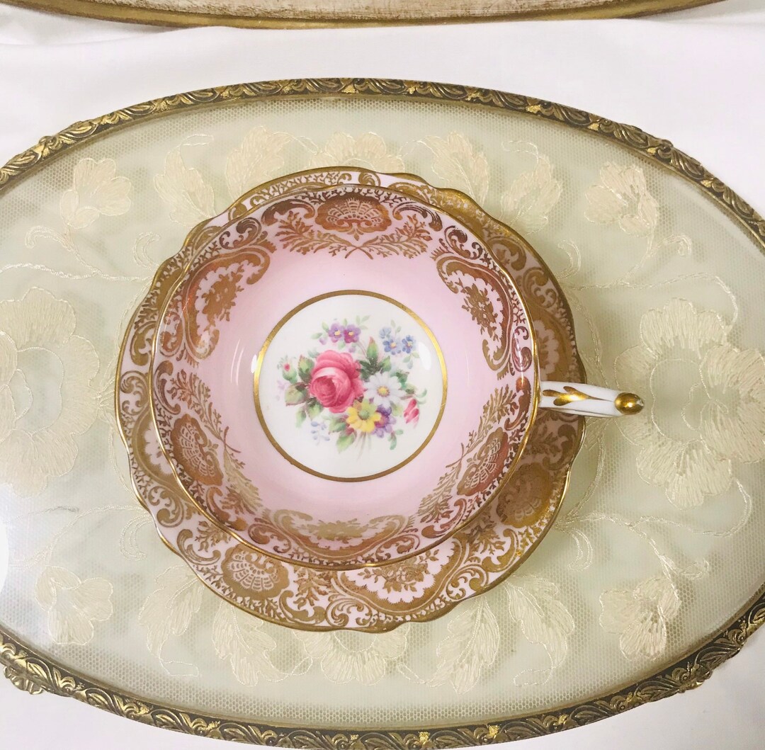 Vintage Double Warrant Paragon Pink Tea Cup and Saucer With Pink Roses ...