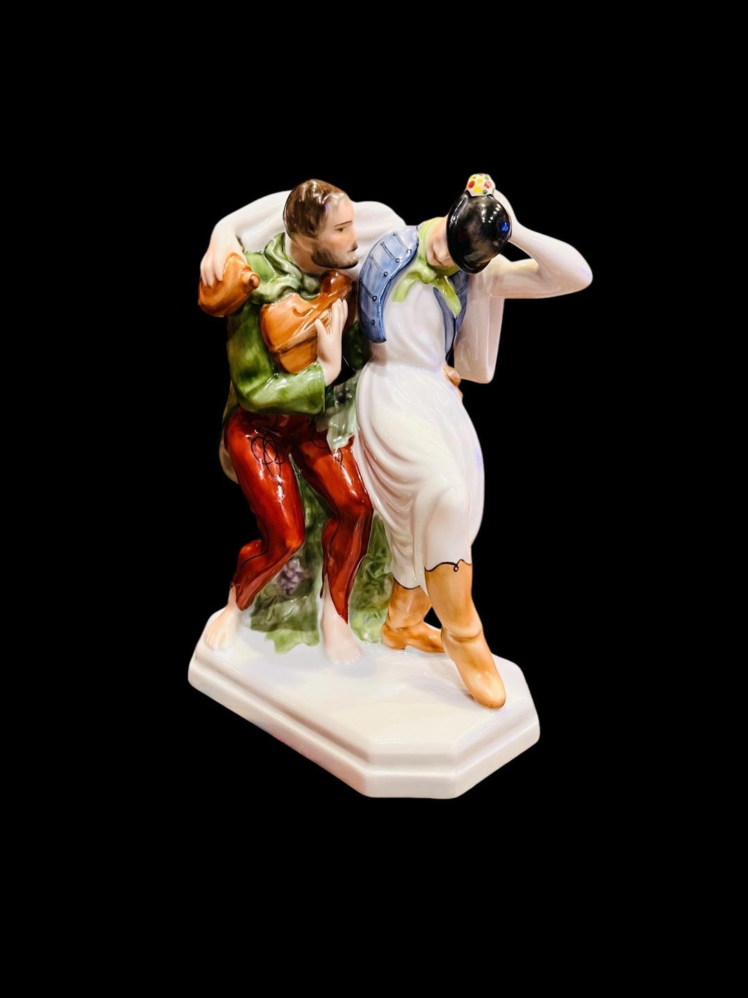 Vintage Herend Hungary Handpainted Porcelain Large Figurine Forlore ...
