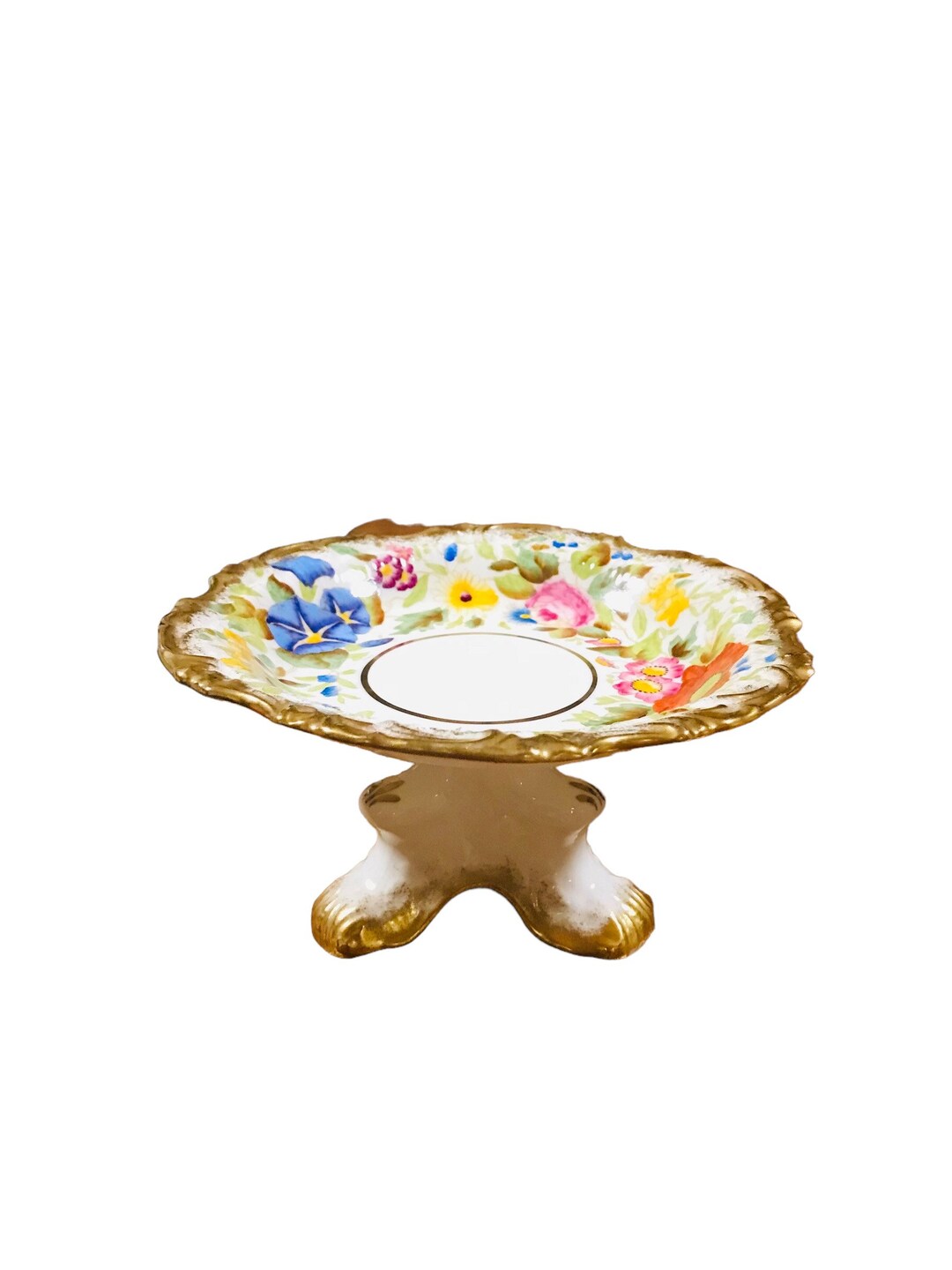 Rare Vintage Hammersley Queen Anne Hand Painted Pedestal Cake Stand 3. ...