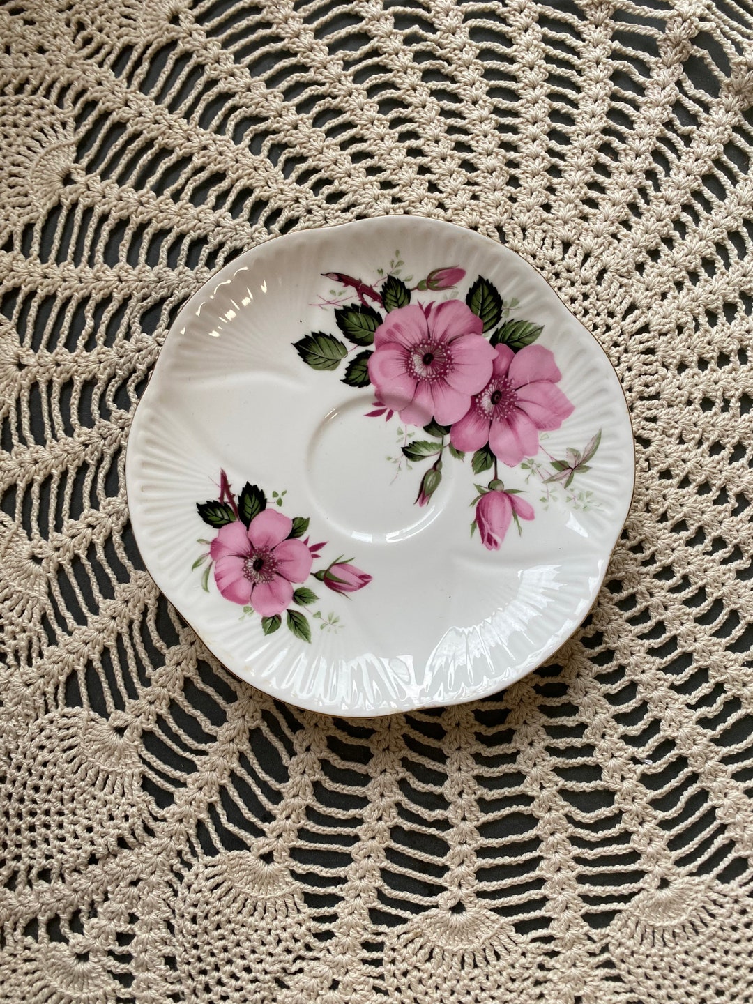 Shelley Pink Floral Saucer Orphan Replacement Saucer - Etsy