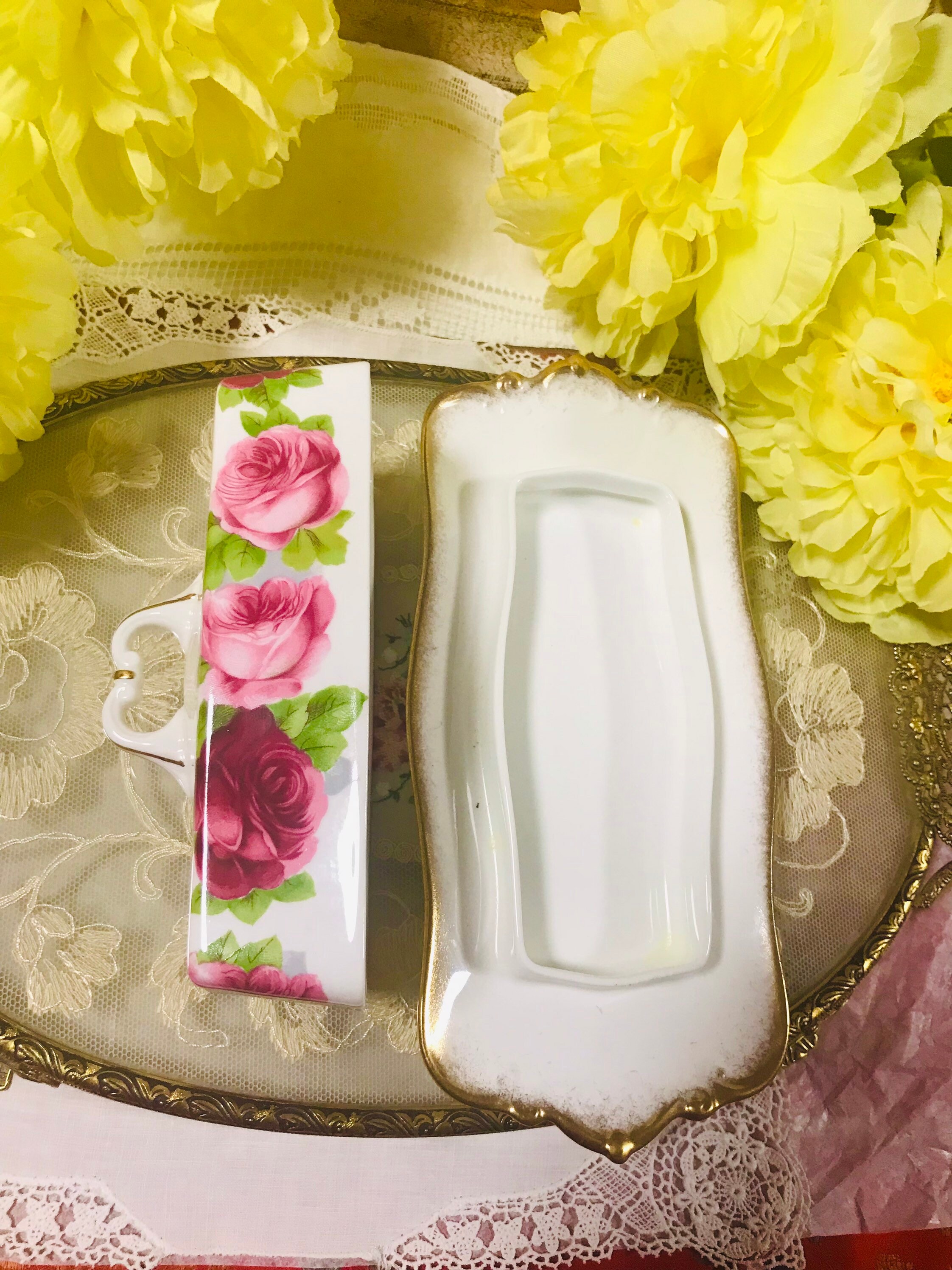 Vintage Rare Royal Albert Old English Rose Pattern Rectangular - Etsy