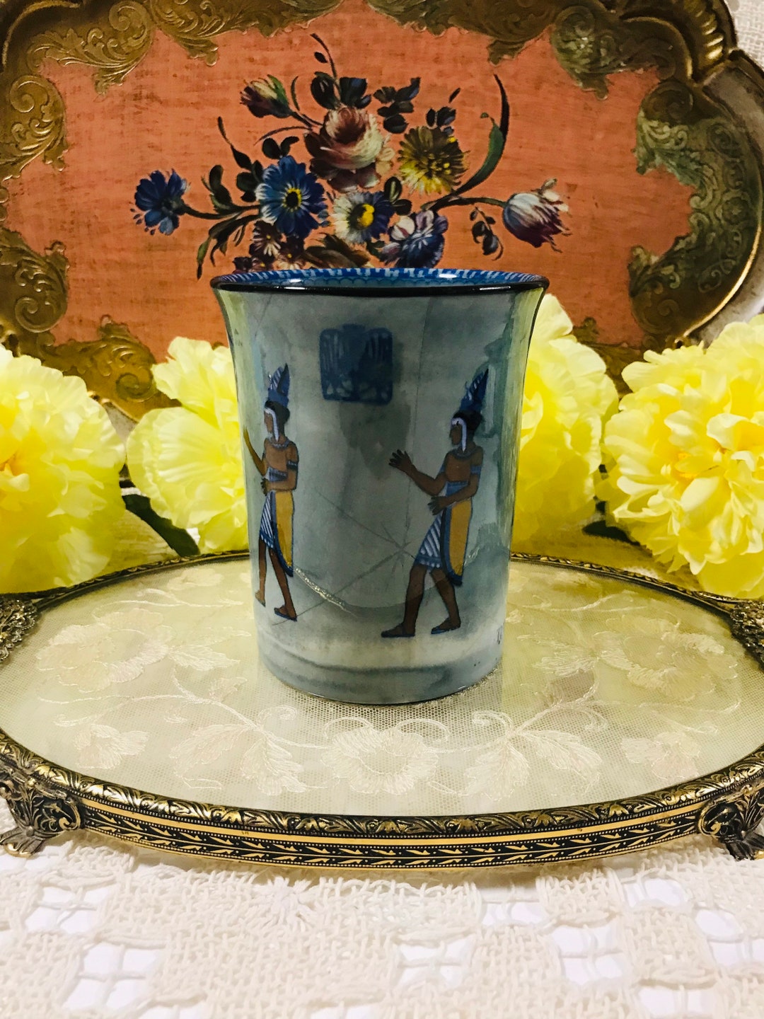 As is Rare Antique Royal Doulton Titanian “tutankhamen’s Treasures ...