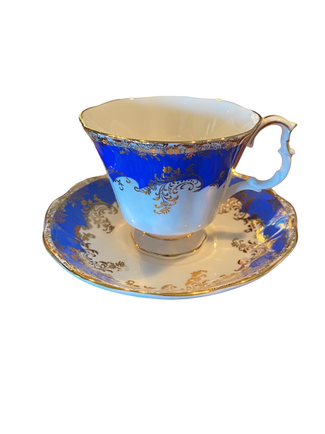Vintage Royal Albert Regina Series Sapphire Blue Tea Cup and Saucer ...