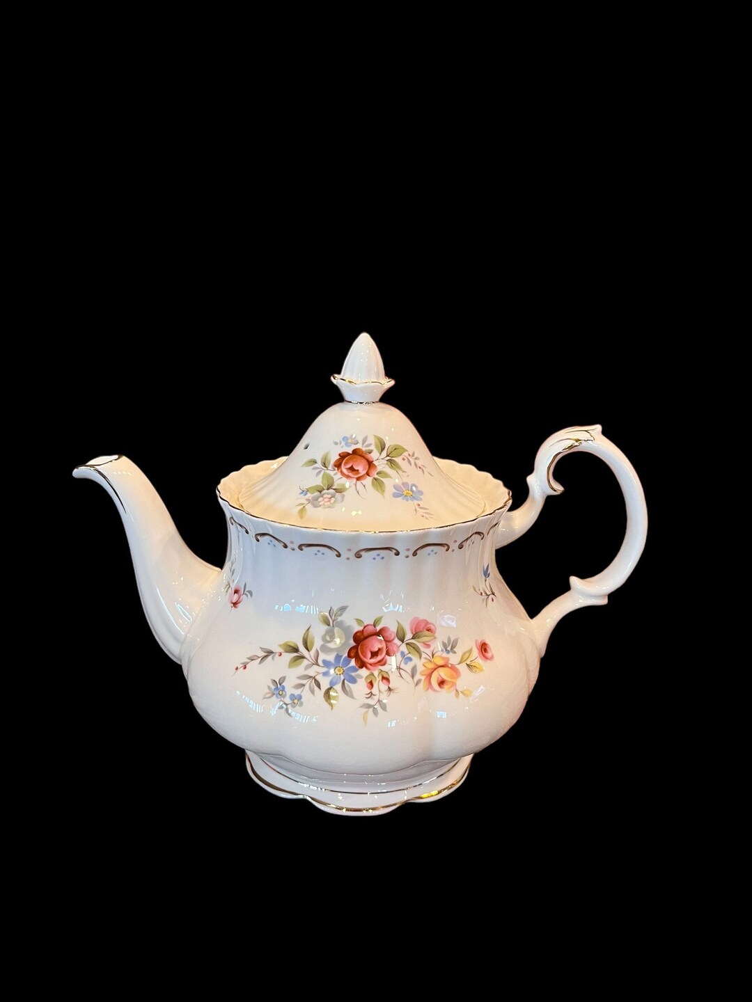 Rare Find Royal Albert Jubilee Rose Large Tea Pot With Lid Bone China ...