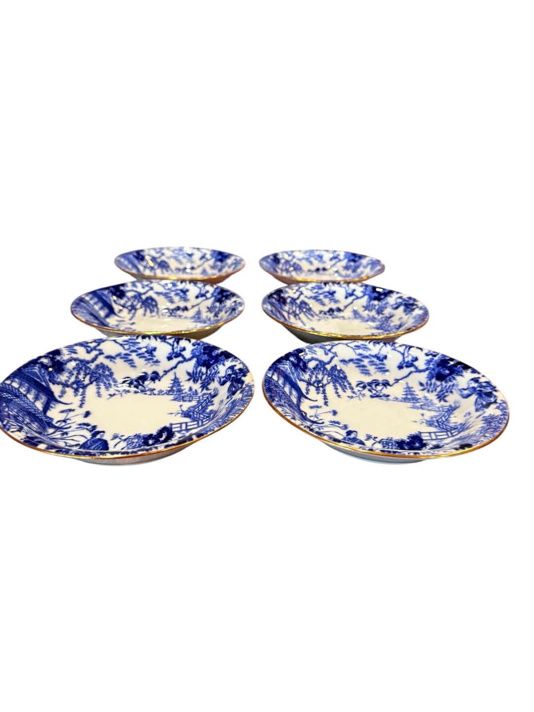 Rare..royal Crown Derby Mikado Pattern 1920’s Set of 6 Cereal / Soup ...