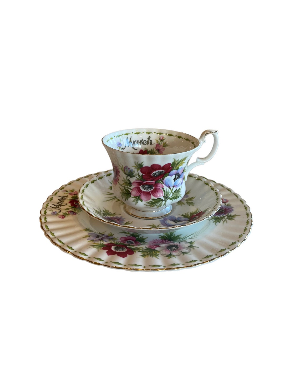 Vintage Royal Albert Flower of the Month March Poppy Tea Cup Saucer ...