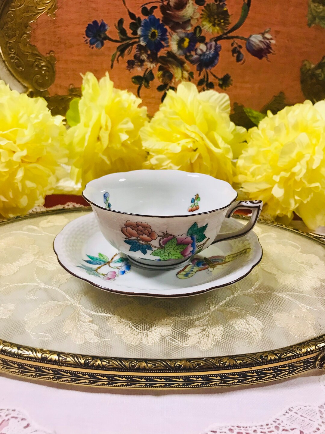 Vintage Collectible Hand Painted Herend Hungary Queen Victoria Pattern ...