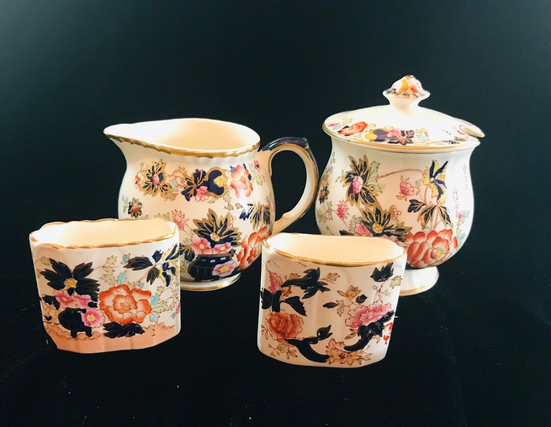 Beautiful Mason’s Mandarin Ironstone Creamer and Sugar Bowl With Two ...