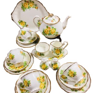 Royal Albert Made in England “tea Rose” Yellow Rose Afternoon Tea Set ...
