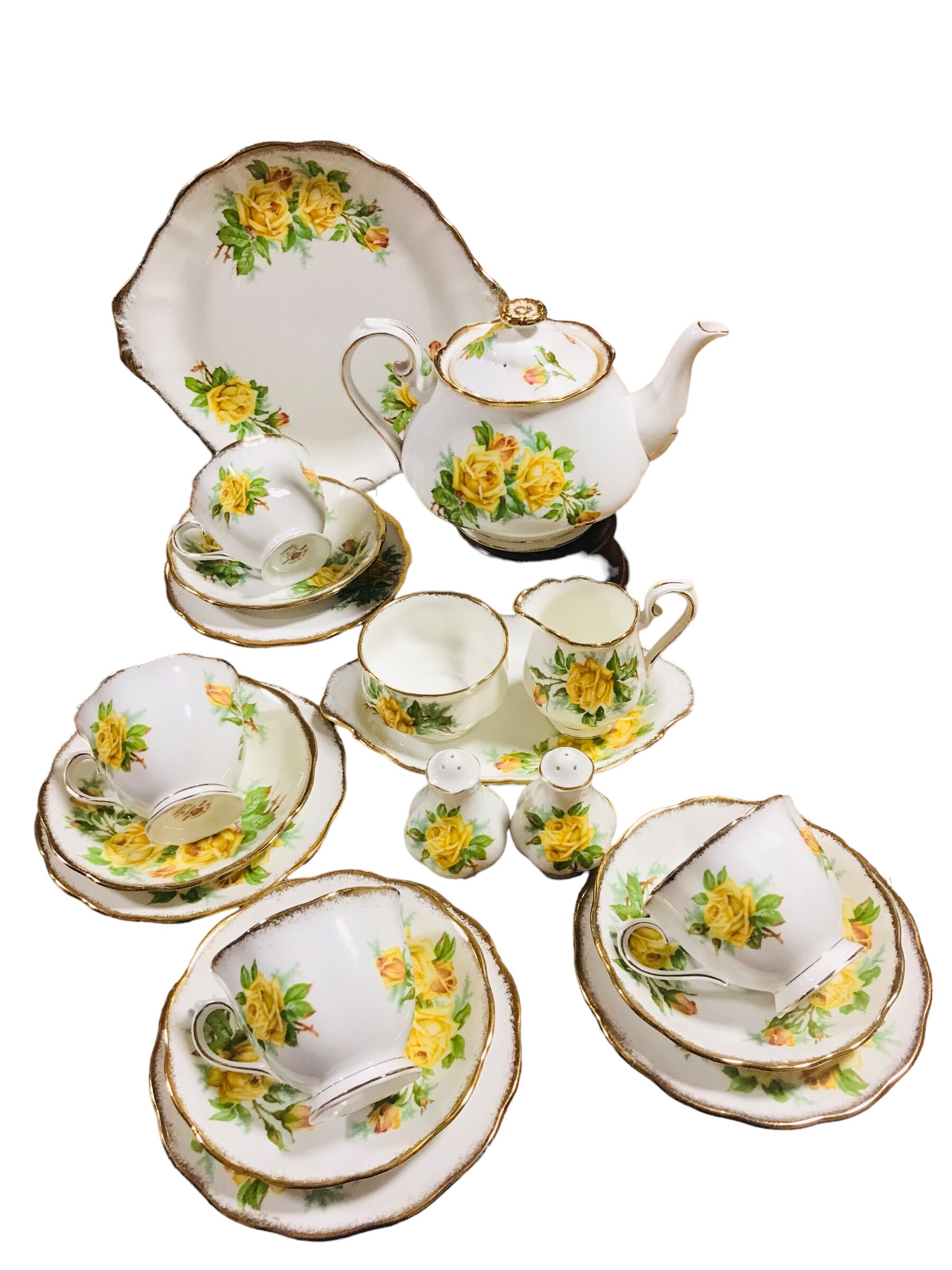 Royal Albert Made in England “tea Rose” Yellow Rose Afternoon Tea Set ...