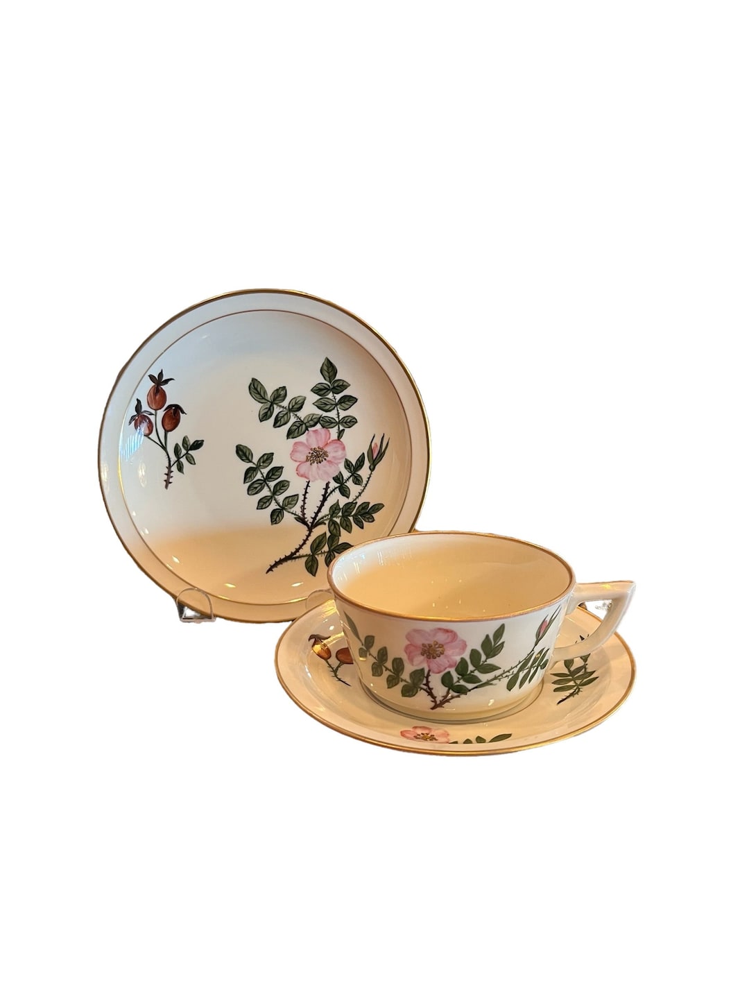 Vintage Trio of Royal Copenhagen Denmark Tea Set , Hand Painted Tea Cup ...