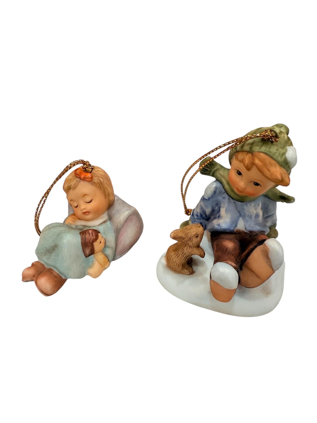 Hummel Berta Goebel Germany Two Christmas Tree Ornaments Boy With ...
