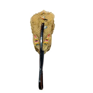 Antique/vintage Indonesian Hand Fan 14” L X 9” W Java Wayang Puppet ...