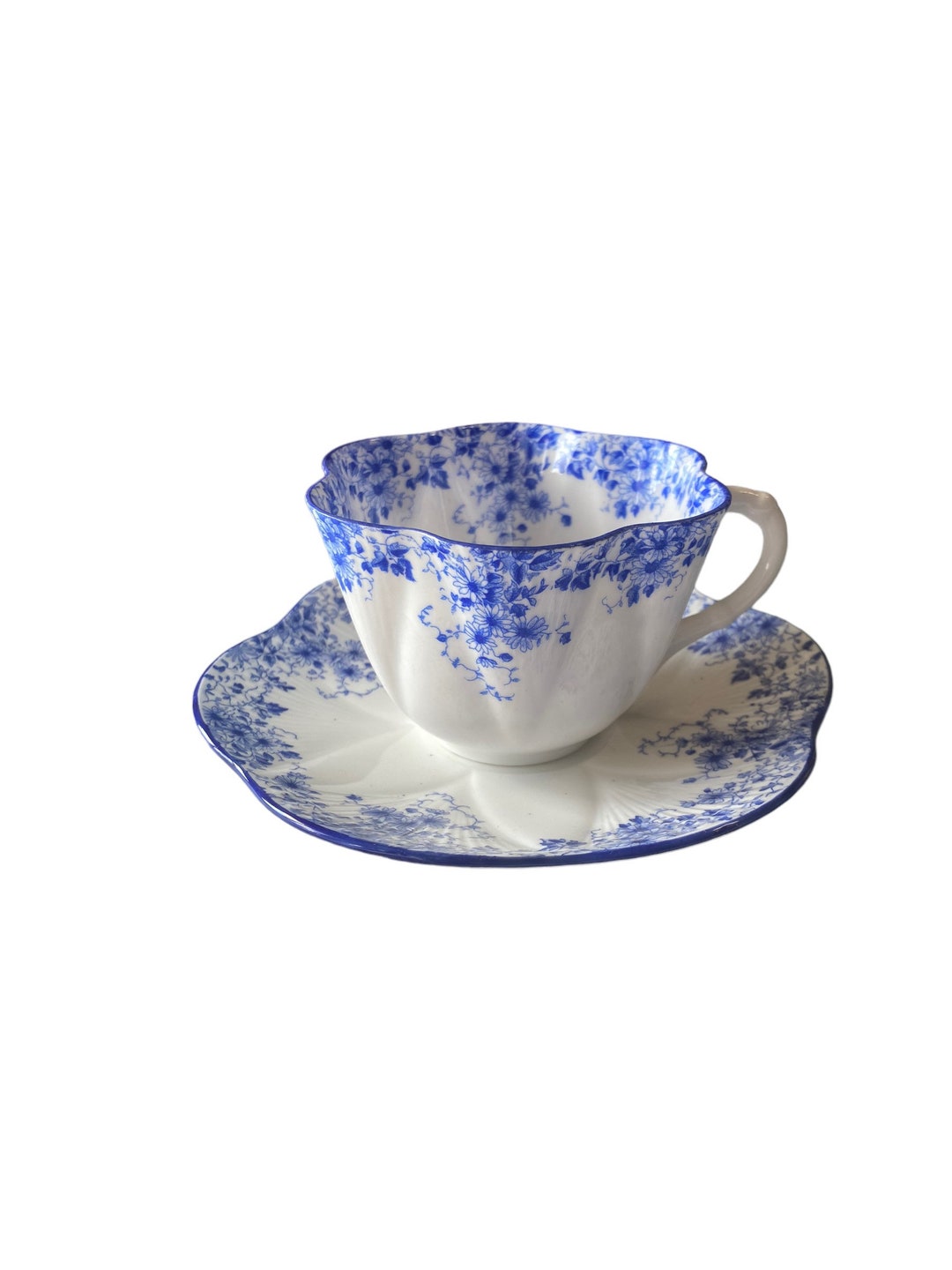 Vintage Shelley Collectible Dainty Blue Tea Cup and Saucer, English ...