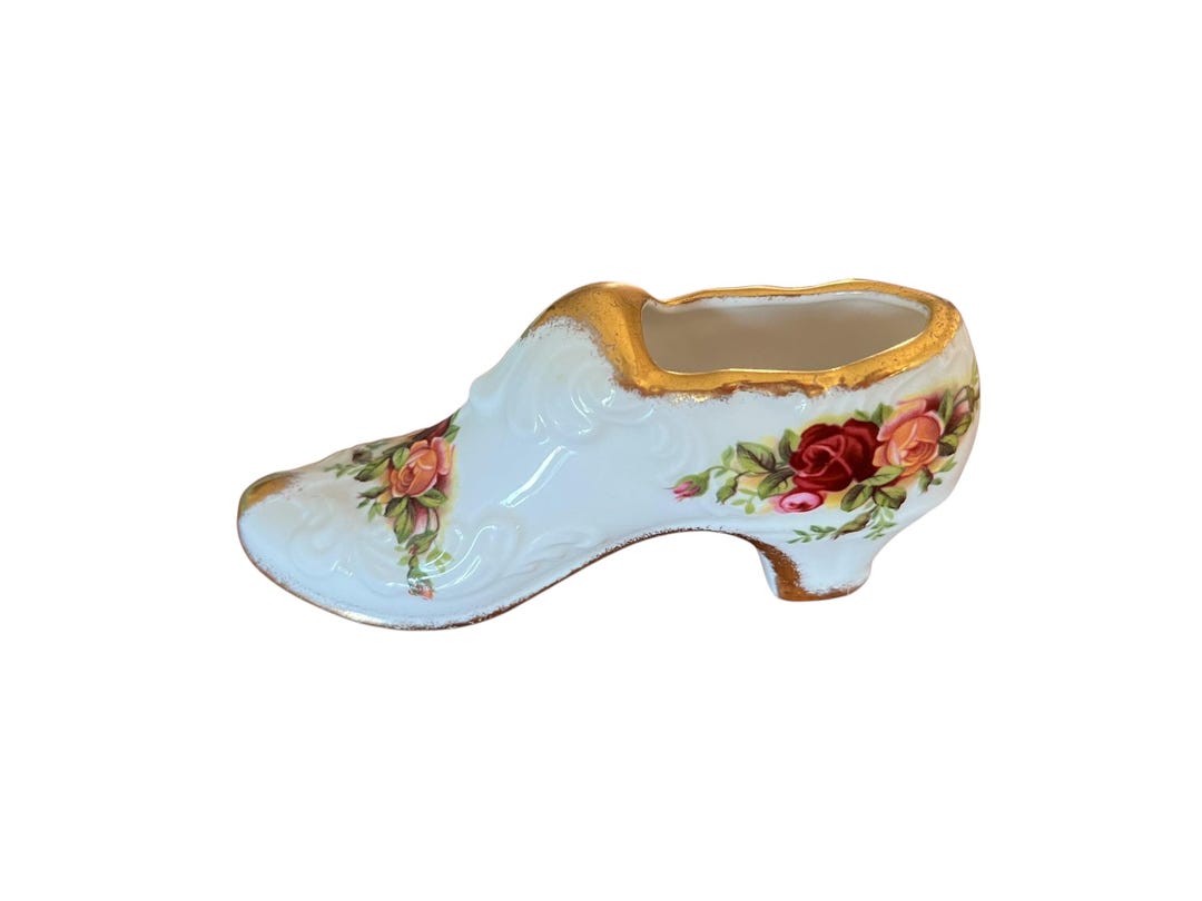Vintage Royal Albert Old Country Roses Shoe, Display Home Decor ...