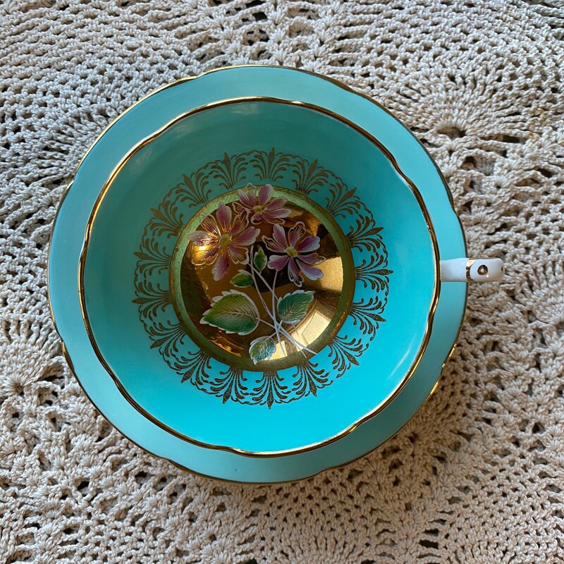 Turquoise Tea Cup - Etsy